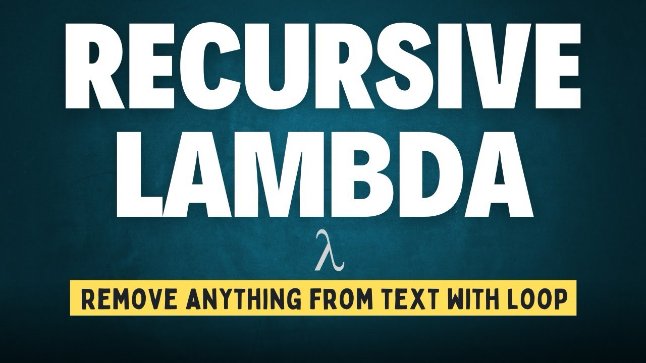 Excel RECURSIVE Lambda - Create loops with ZERO coding! | Learn Ms-Excel