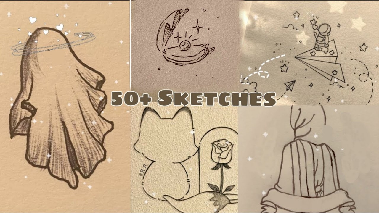 Easy sketch ideas for beginners | easy drawing ideas | cute sketches ☁️🌷