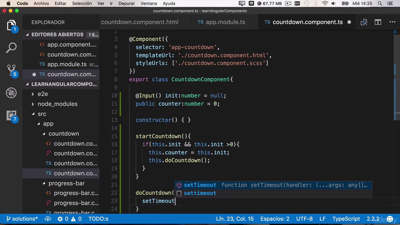 007 Countdown component ngOnInit lifecycle hook