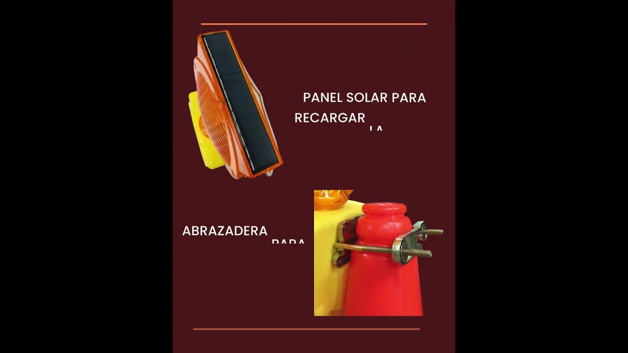 7353 Baliza luz intermitente con panel solar
