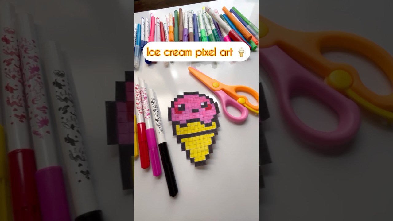 🍦ice cream pixel art ideas✨#shorts #craftpixelart #art #pixelart #pixel