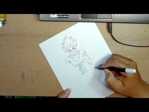 menggambar son goku siip