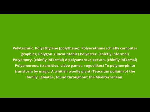 what is the meaning of poly.