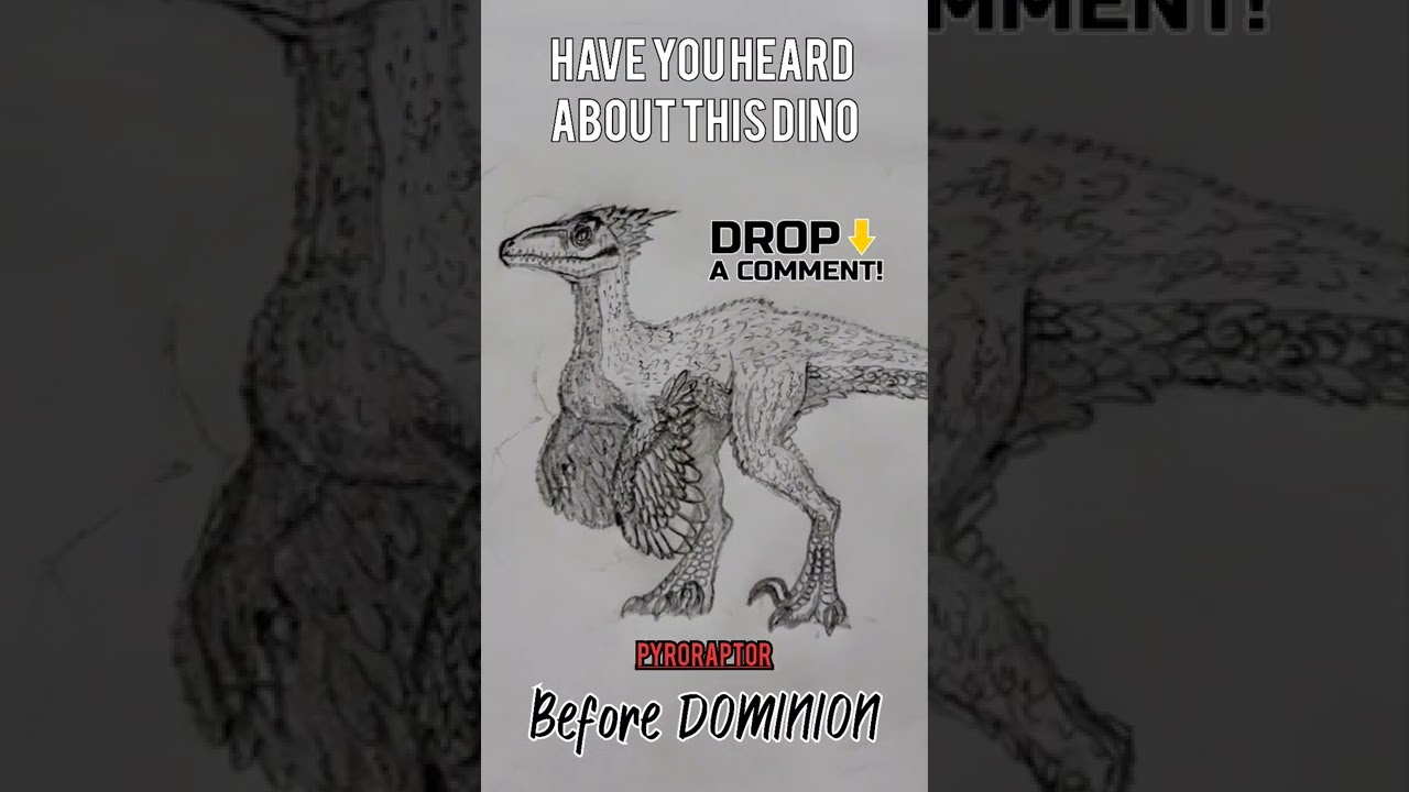 Pyroraptor drawing from Jurassic World Dominion