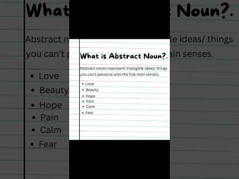 what is an abstract noun?. #education #shortfeed #shorts