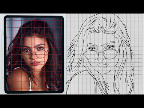 HOW TO DRAW OUTLINE OF FACE BY GRID METHOD | HOW TO DRAW PERFECT FACE OUTLINE