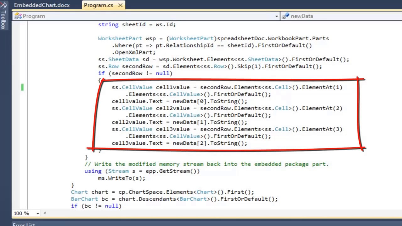 Modify a Spreadsheet / Chart embedded in DOCX