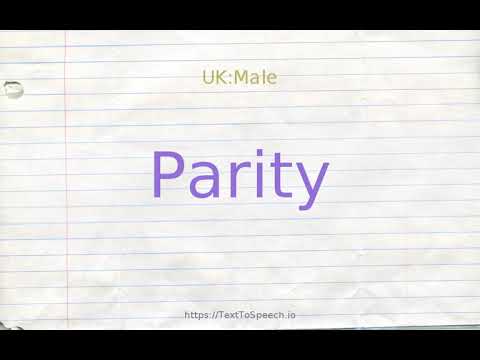 How to pronounce parity