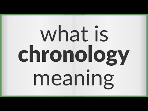 Chronology | meaning of Chronology