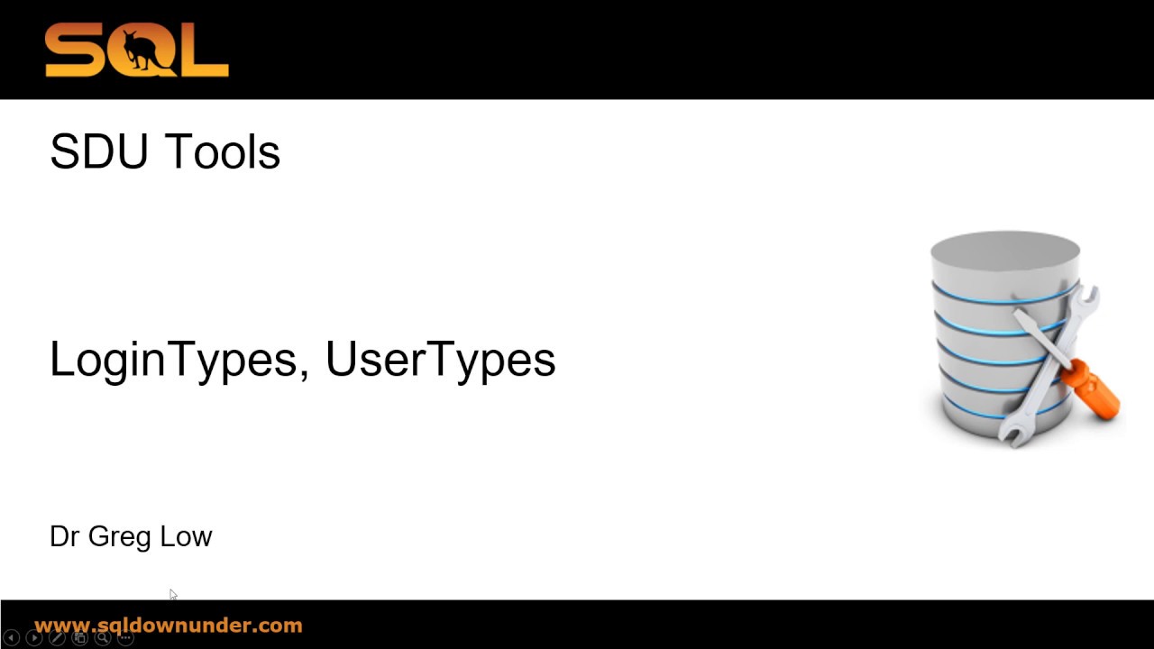 SDU Tools 96   Login Types and User Types in SQL Server
