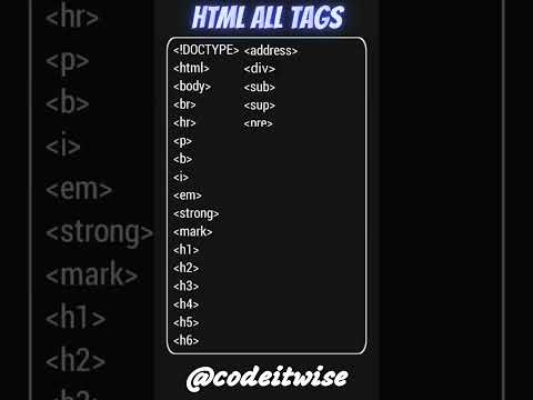 All HTML Tags 😎 #programming #html #htmltags