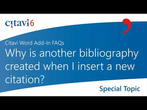 Citavi 6 Word Add-in: Why is another bibliography created when I insert a new citation? (4.5)