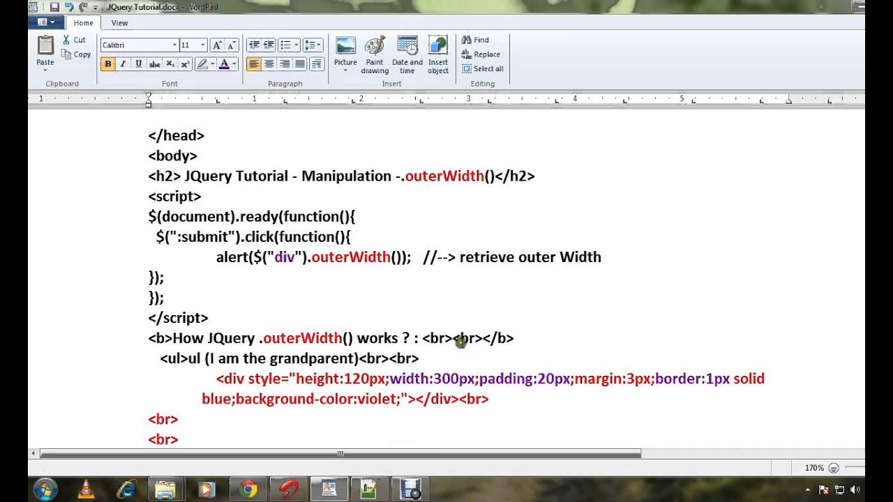 OUTERWIDTH METHOD JQUERY DEMO
