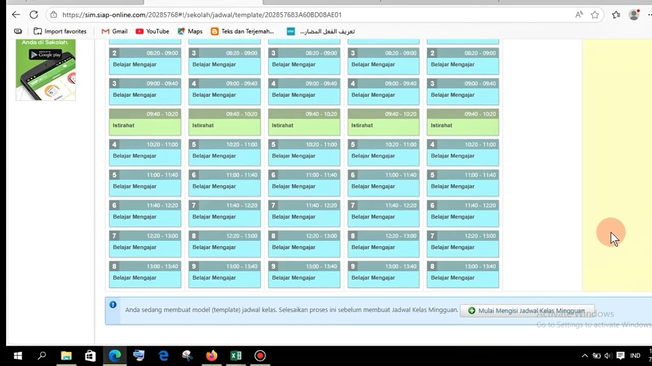 Buat Jadwal Mengajar di Emis Gtk