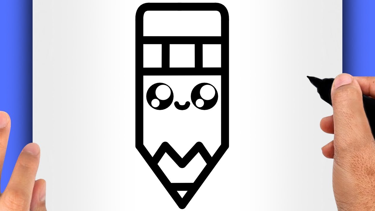 CÓMO DIBUJAR UN LÁPIZ KAWAII (FÁCIL PASO A PASO) | DIBUJOS DE OBJETOS KAWAII