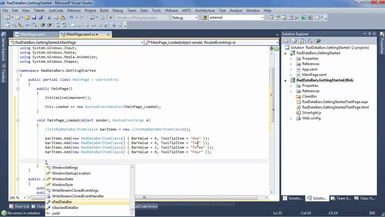 DataBar - Part 1: Getting Started (Silverlight & WPF)