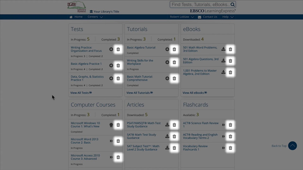 Using My Center in LearningExpress – Tutorial