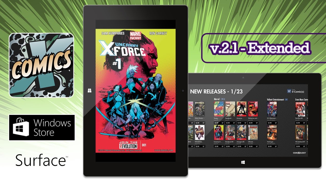 Comics by ComiXology v.2 on Surface Tablet with Windows RT -  Extended Edition