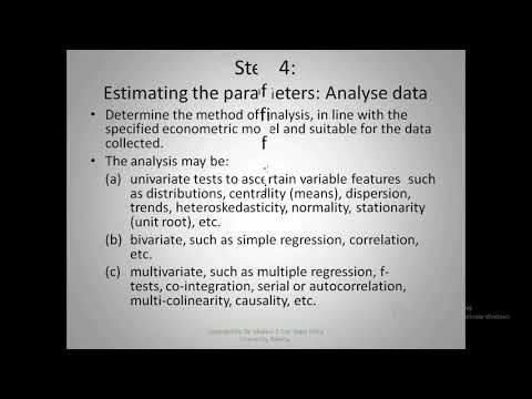 Procedures of Econometric Analysis