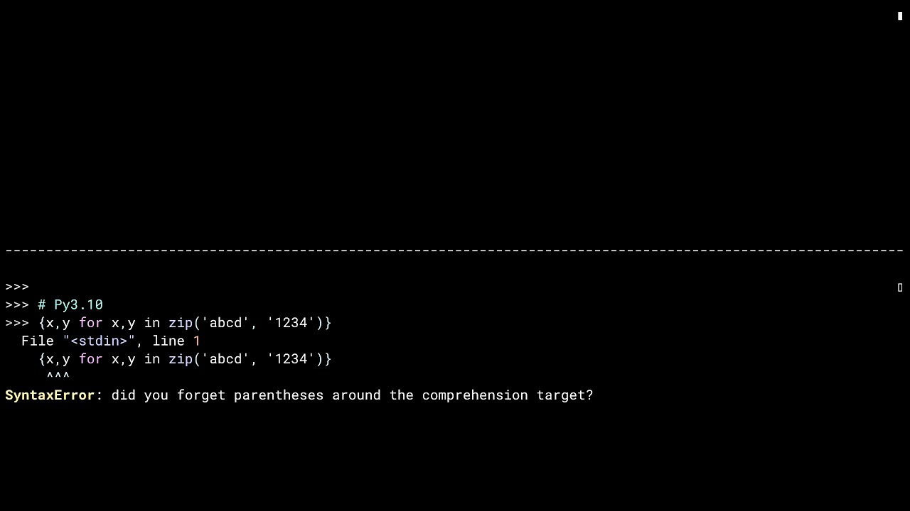More Helpful and Precise Error Messages With Python 3.10