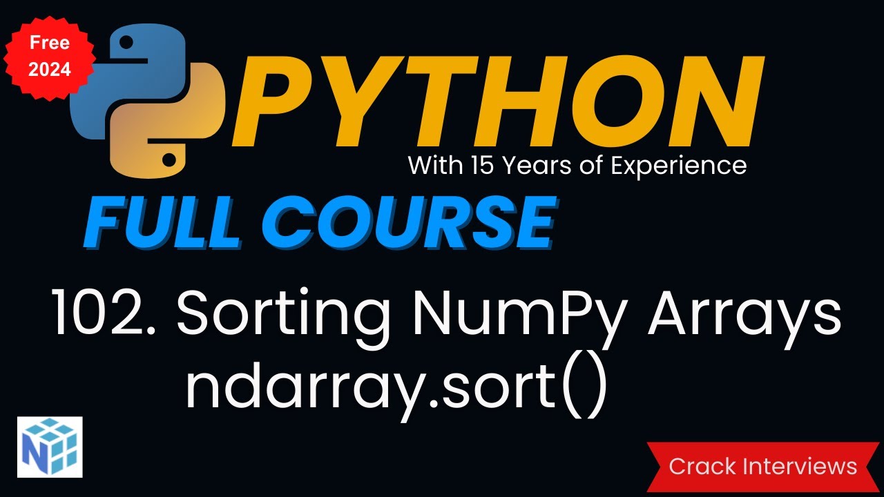 NumPy Sorting Array in Python | ndarray.sort function | NumPy Sort Array