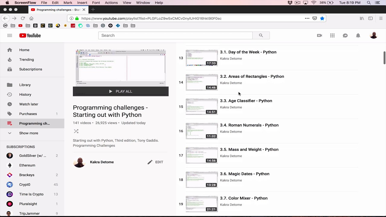 63. Try out chapter 3 Programming challenges - Learn Python