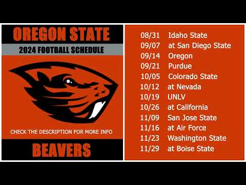2024 Oregon State Beavers Football Schedule