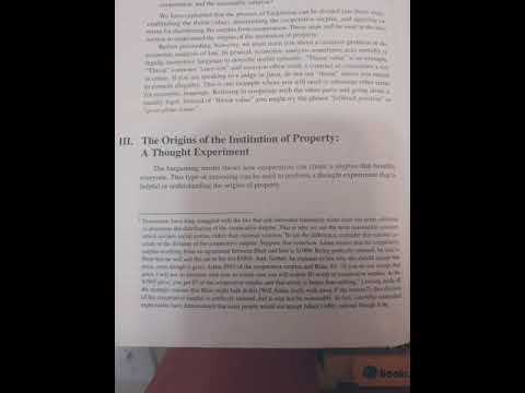 The Origins of the Institution of Property: A Thought Experiment