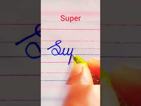 How to write the word Super in cursive || Calligraphy writing || Hand Writing