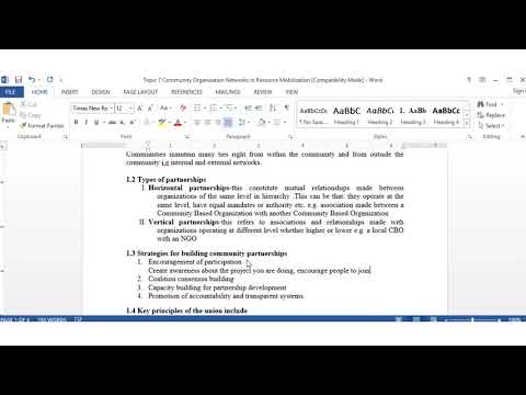 Resource Mobilization Topic 7 Community Organizational Networks