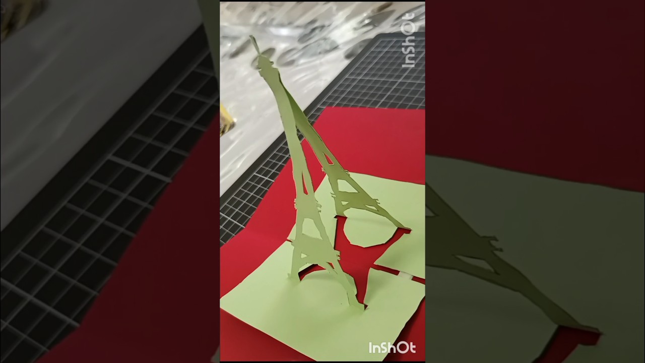 3d Eiffel Tower Paper Card Craft #cardsmaking #papercard #eiffeltower #eiffeltowercraft #easycard