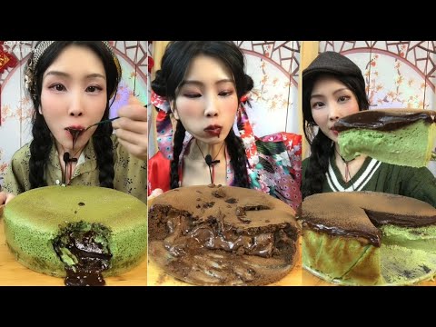 [Kwai Asmr] - Asmr Chocolate Lava Cake Matcha Chocolate Fudge Dessert