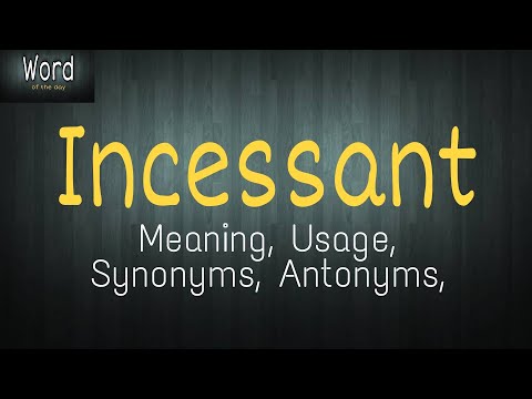 Word of the day - Incessant