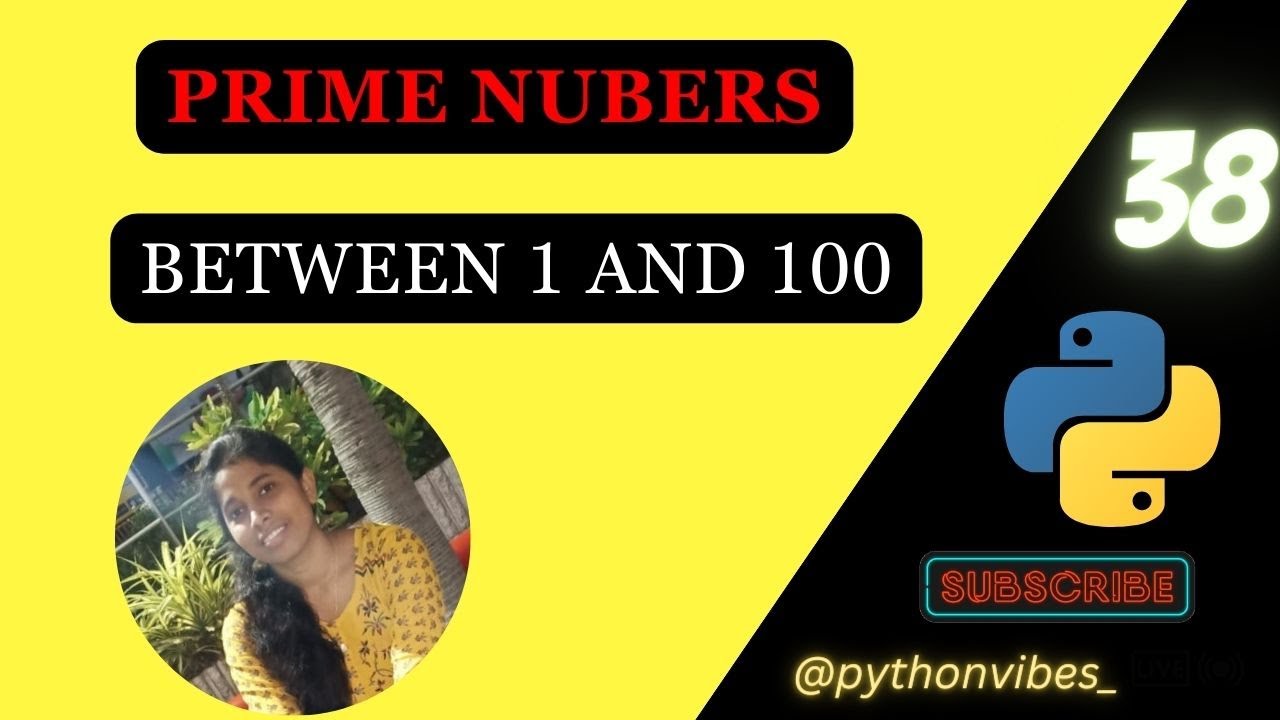 Prime numbers between 1 and 100 in python #python #interview #coding #programming @pythonvibes_