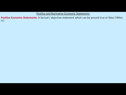 Positive and Normative Economic Statements