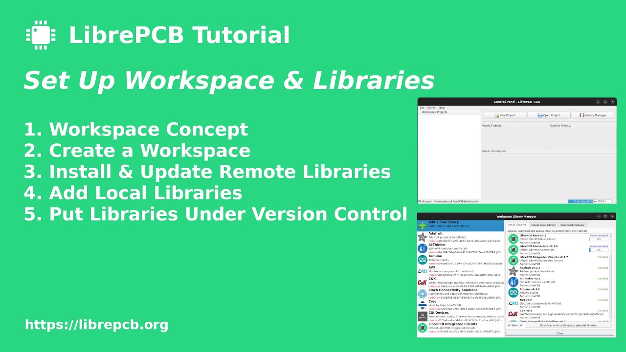 LibrePCB Tutorial 1: Set Up Workspace & Libraries