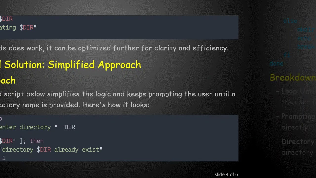 Creating a Directory in a Bash Script Using User Input