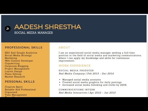 Make resume using HTML and CSS - Timelapse
