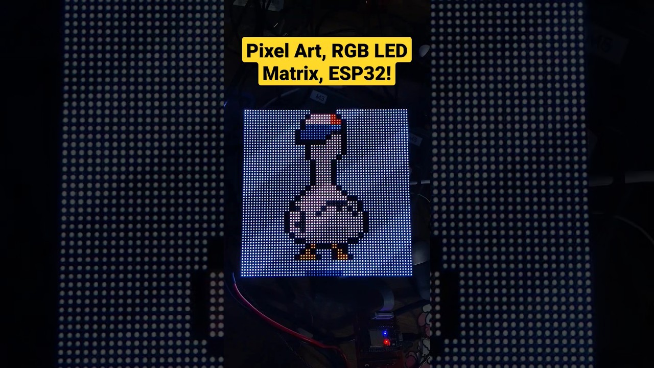 Pixel Art on an RGB LED Matrix with ESP32! #duck #esp32 #shorts