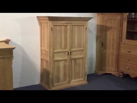 Large French old pine cupboard wardrobe for sale - Pinefinders Old Pine Furniture Warehouse