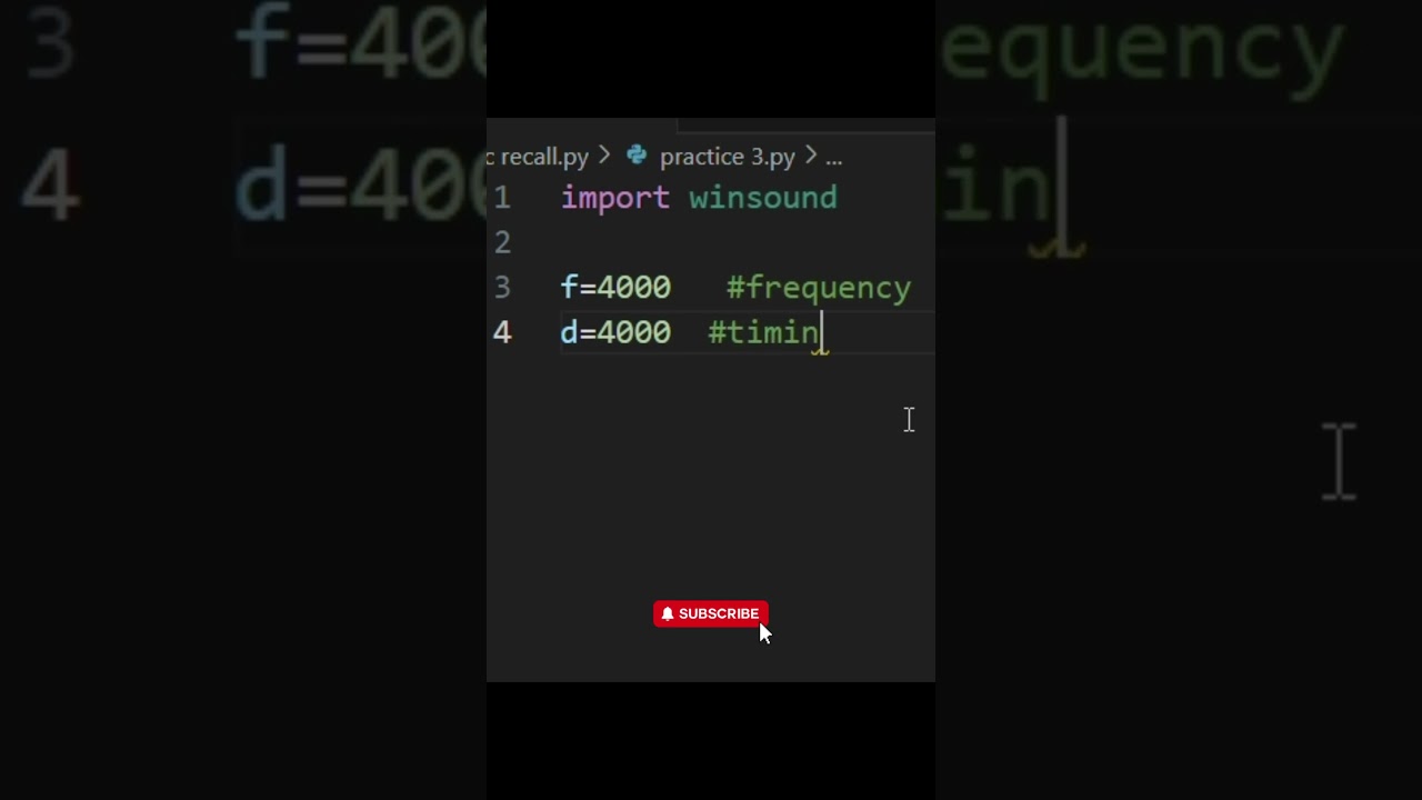 Generate Beep sound 🔊 using python #python #winsound #shorts #viral