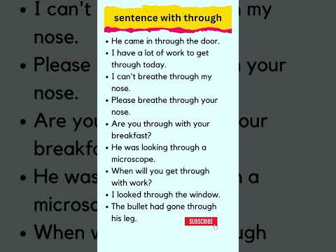 Sentence With Through. #shorts #englishspeaking