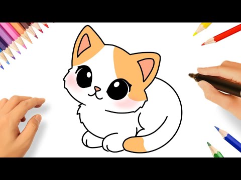 HOW TO DRAW A CUTE KITTEN 💟