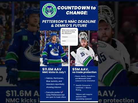 Canucks Trade Watch: Pettersson’s NMC Looms & Demko’s Future Up in the Air!