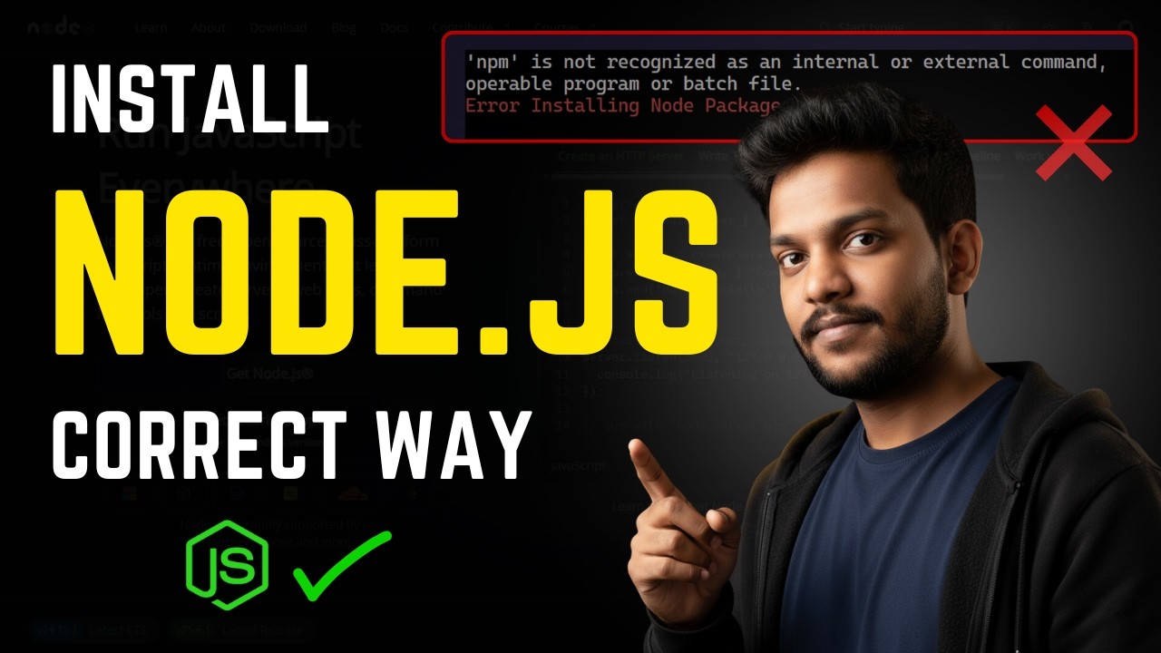 How To Install Node.js Correctly (2026) | Fix node -v Not Working