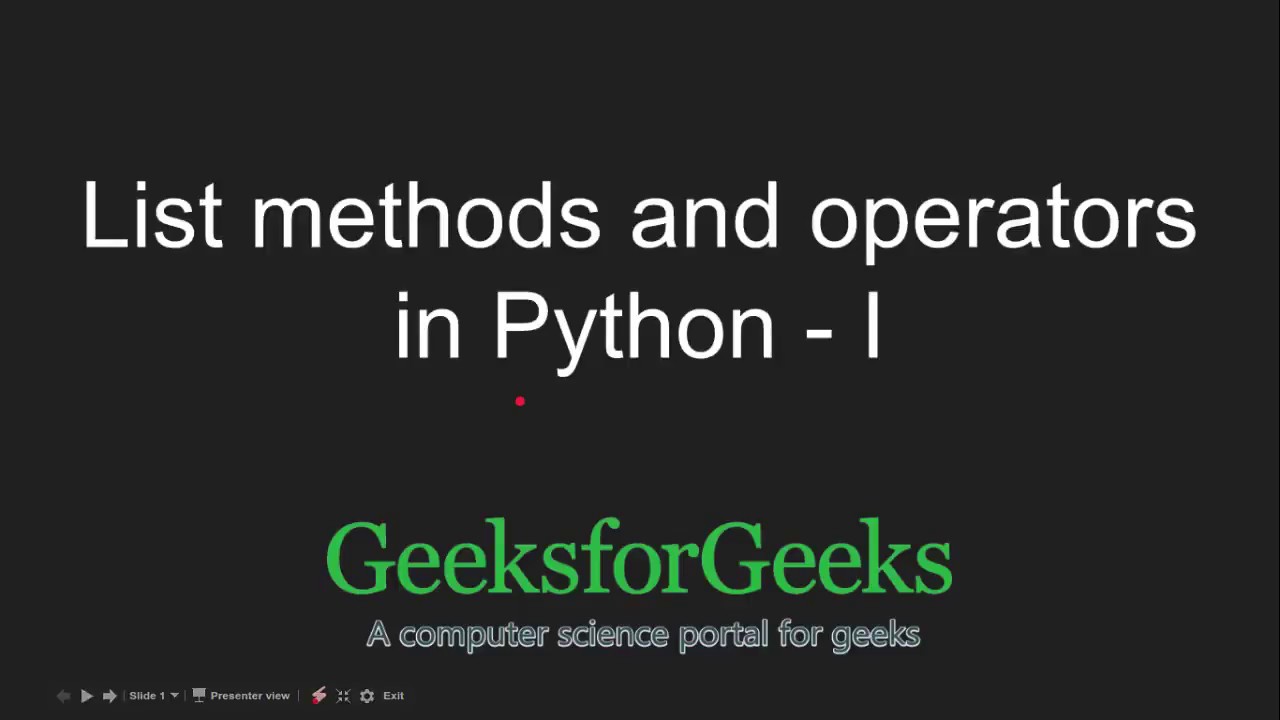 Python Programming Tutorial | List Methods - Part 1 | GeeksforGeeks