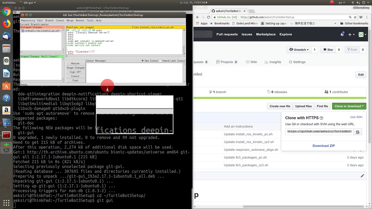 Using Github with Git-Gui for commit and push