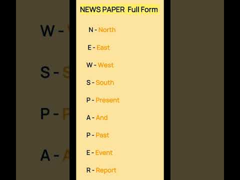 Newspaper Full Form #englishvocabulary #shortsviral
