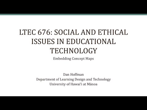 LTEC 676: Social and Ethical Issues in Educational Technology (Embedding Concept Maps)