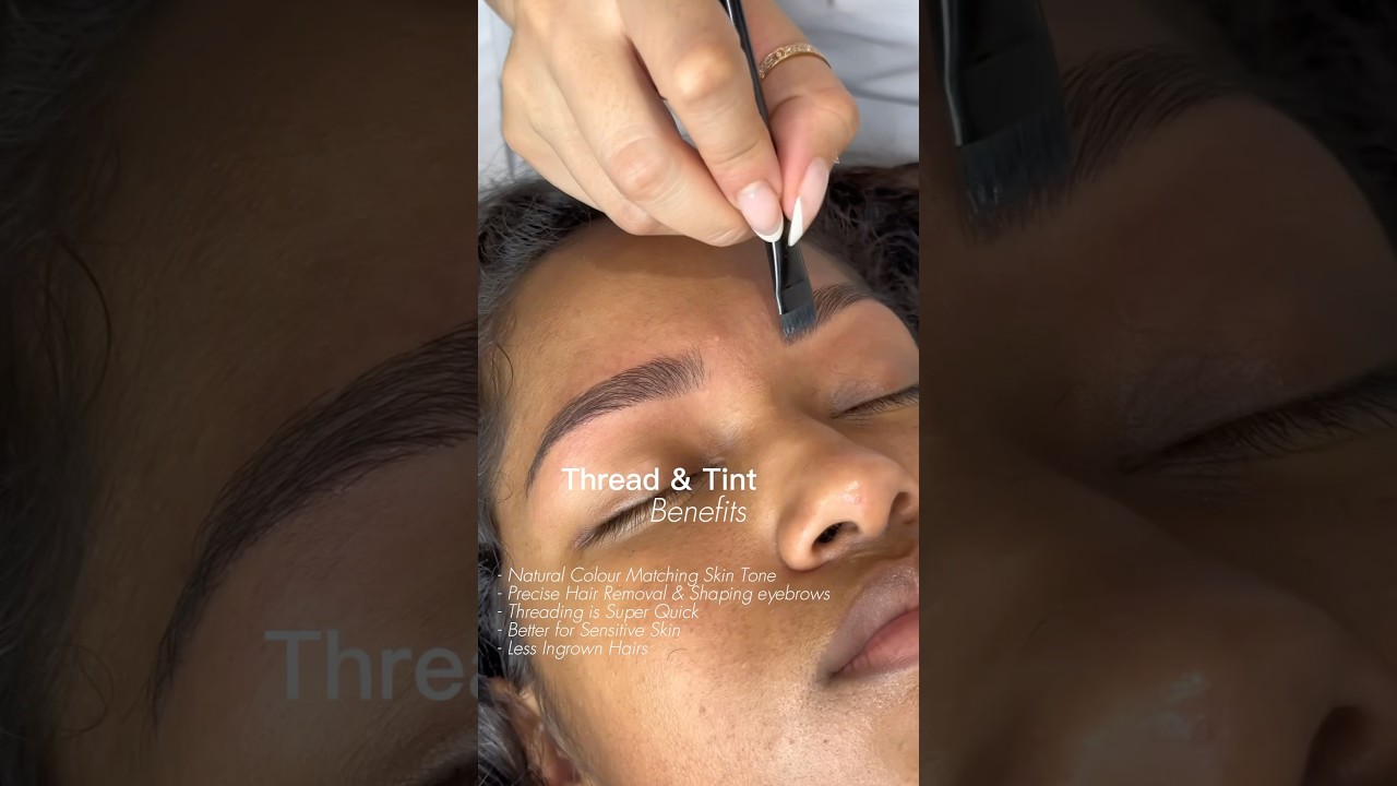 The benefits of brow threading and tinting! Precise shaping, fuller brows, and a polished look!